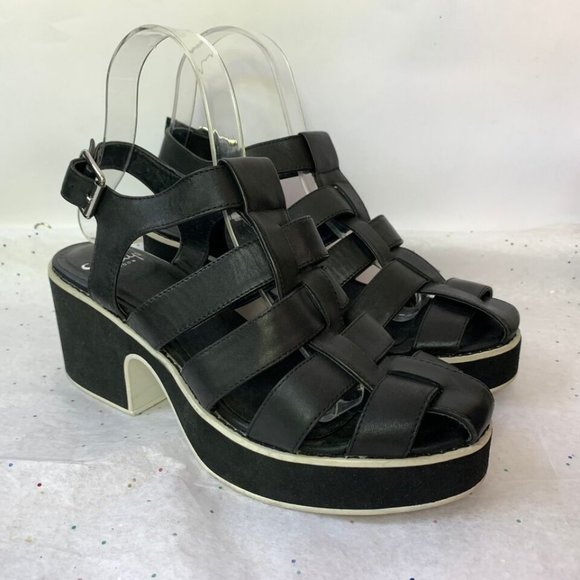 Shellys London | Shoes | Shellys London Black 9s Y2k Block Heel Sandals ...